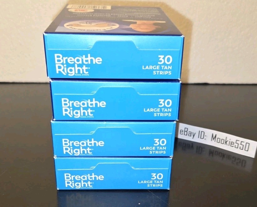 EXP 09/2030+! (120ct) 4 Box 30ea Breathe Right ORIGINAL LARGE TAN Nasal ...
