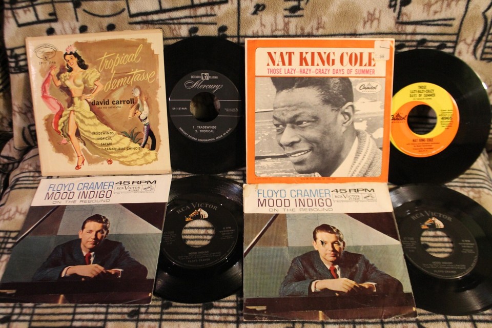 ADULT Pre-Rock & Roll 7 inch 33 & 45 rpm EP & PS Picture Sleeve LOT of ...
