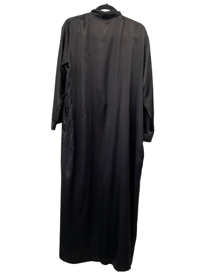 Victorias Secret Long Satin Robe Size XS/Small Black Polyester Lounge ...
