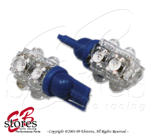 Blue Dome Light 9 Flux LED T10 Wedge Light Bulbs 2pcs 194 175 158 904 ...