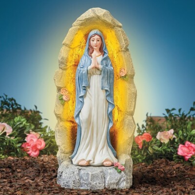 Solar Virgin Mary Statue Blessed Mother Religious Garden Lawn Outdoor ...
