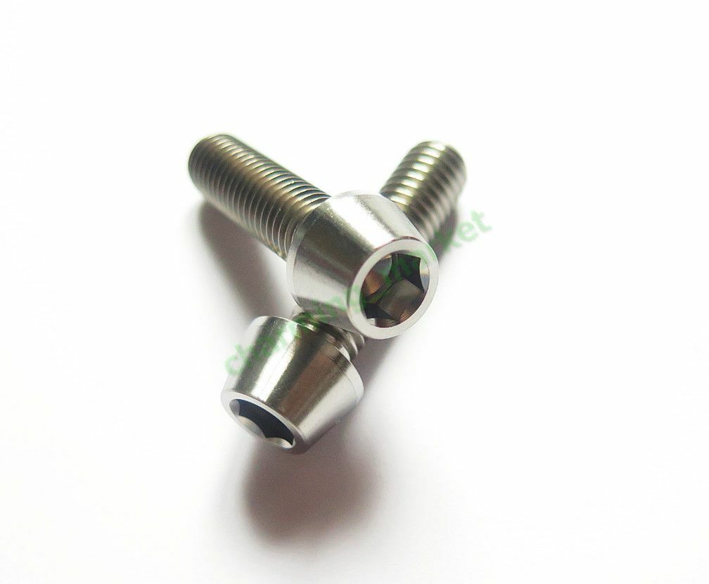 M8x30mm Titanium tapered cone Bolts M8 X 1.25mm Allen Socket Cap head ...
