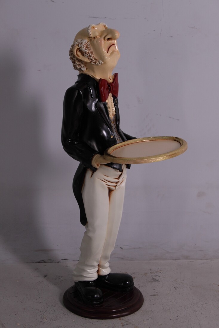 Small Connoisseur Waiter Butler Statue Resin Restaurant Theme Home ...
