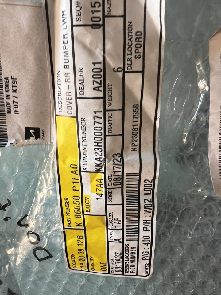 Bumper Cover - Kia (86650-P1FA0) 2023-2024 Kia Sportage - 86650p1fa0 | eBay