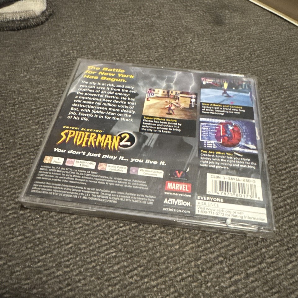 PlayStation 1 PS1 Spider-Man 2 Enter: Electro Game w/ Manual | eBay