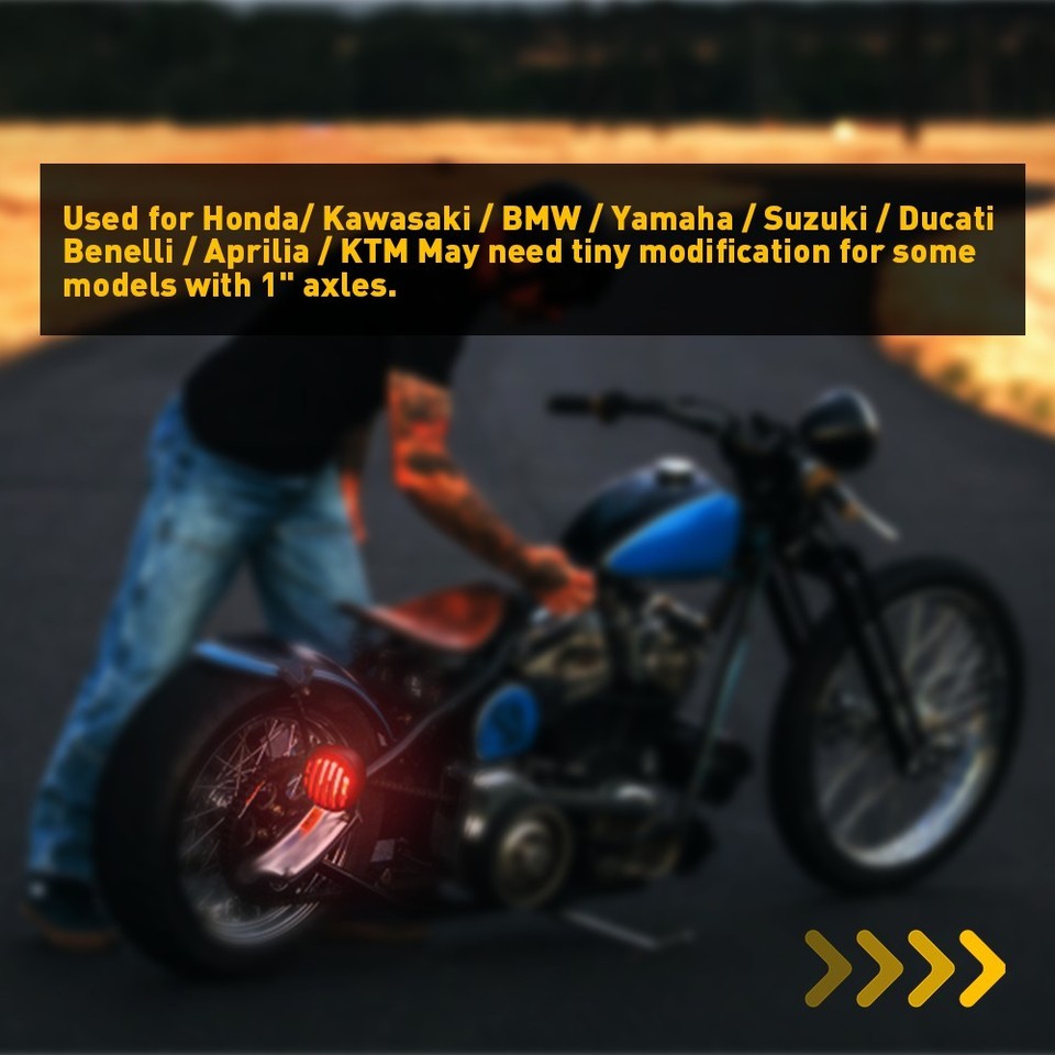 2Set LED 1" Axle Motorcycle License Plate Bracket Tail Light Fit for ...