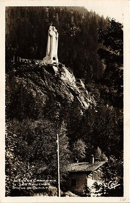 CPA Env. de CHAMONIX Statue du Christ Roi (336753) | eBay