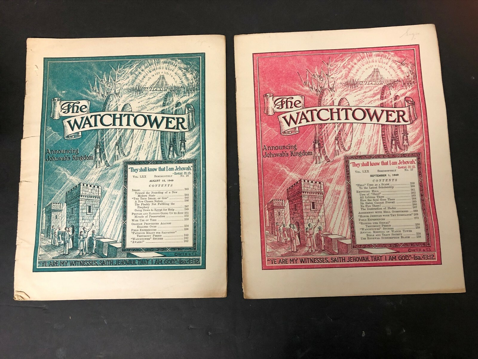 Vtg WATCHTOWER JEHOVAH'S WITNESSES Magazine Newspaper lot of 21 - 1949 ...