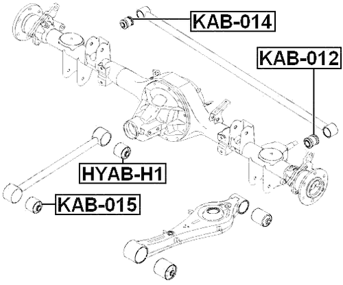 HYAB-H1 Febest BUSHING, REAR TRAILING ARM 55221-4H000, 55225-4H000 ...