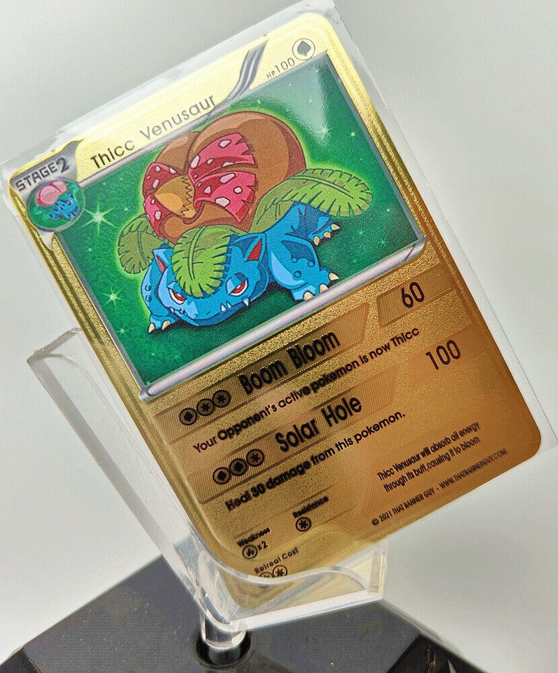 Thicc Pikachu Charizard Gold Metal Pokémon Card-Collectible Gift ...