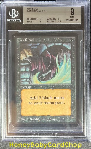 MTG Limited Edition Beta 1993 Dark Ritual BGS 9.0Q+ (Quad+) MINT ...