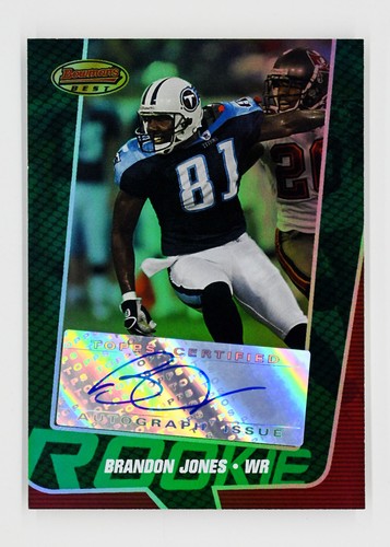 2005 Bowman's Best #165 Brandon Jones /599 AUTO Green Tennessee Titans ...