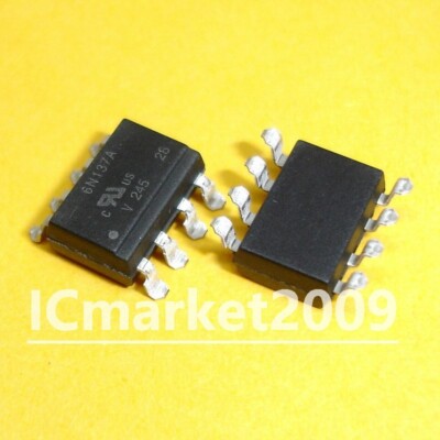 10 PCS 6N137A-X007T 6N137 SOP-8 SMD High Speed Compatible Optocouplers ...