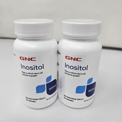 Lot of 2 ~ GNC Inositol 500mg Supplement, 100 tablets per bottle Exp ...