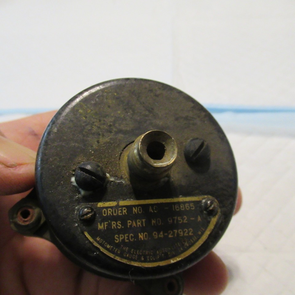 VINTAGE US ARMY MILITARY AIRCRAFT HYDRAULIC PRESSURE GAUGE #9752-A ...