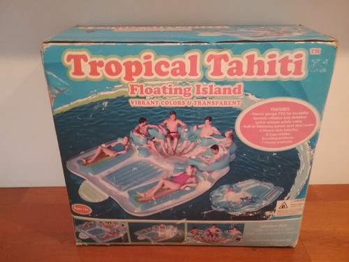 Tropical Tahiti Inflatable Floating Island 7 Person Water Lake Party ...