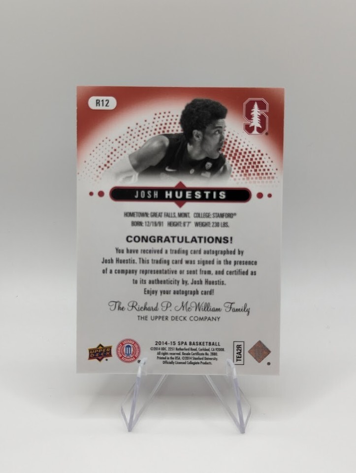 Josh Huestis 2014-15 Upper Deck SP Authentic Auto RC Red SP /50 #R12 ...