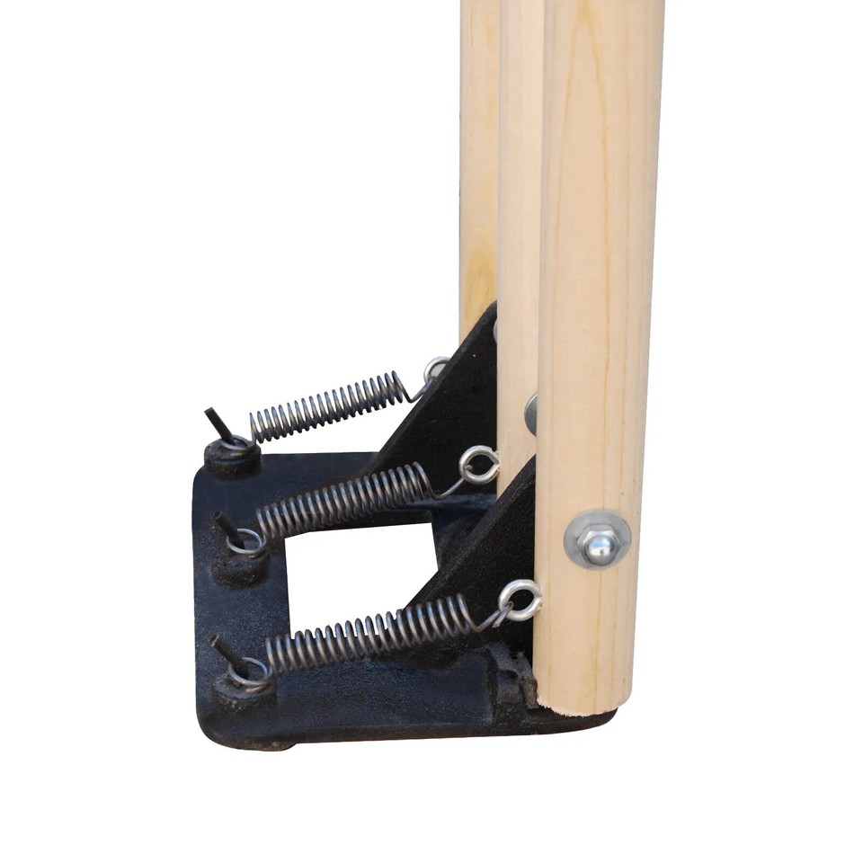 CRICKET WOODEN SPRING RETURN STUMPS WITH BAILS CAST IRON BASE WICKETS ...