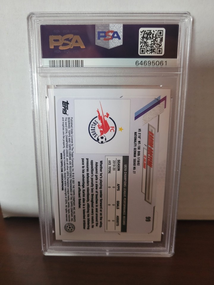 Karim Adeyemi 2020-21 Topps Chrome UEFA UCL #99 Pink X-Fractor MINT PSA 9 Qty Av | eBay