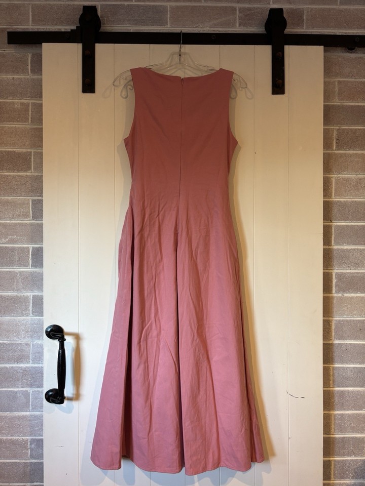 Amos & Here Pink Maxi Dress Side Gather Size 8 | eBay Australia