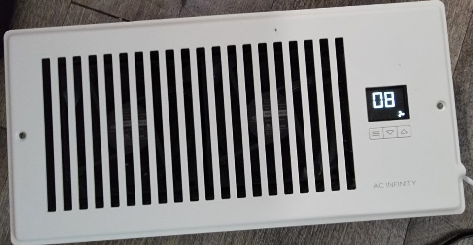 AC Infinity AC-RBF4-W White AIRTAP T4 Quiet Register Fan System 4x10 ...