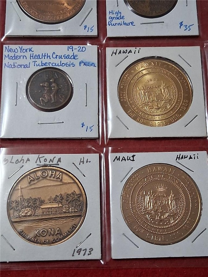 DEALERS' OVERSTOCK OF 20/TWENTY MIXED TOKENS/MEDALS/GOOD FOR TOKENS # ...