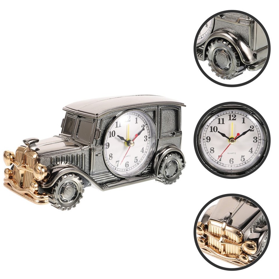 1pc Classic Car Shape Clock Desktop Alarm Clock Bedside Clock Room ...