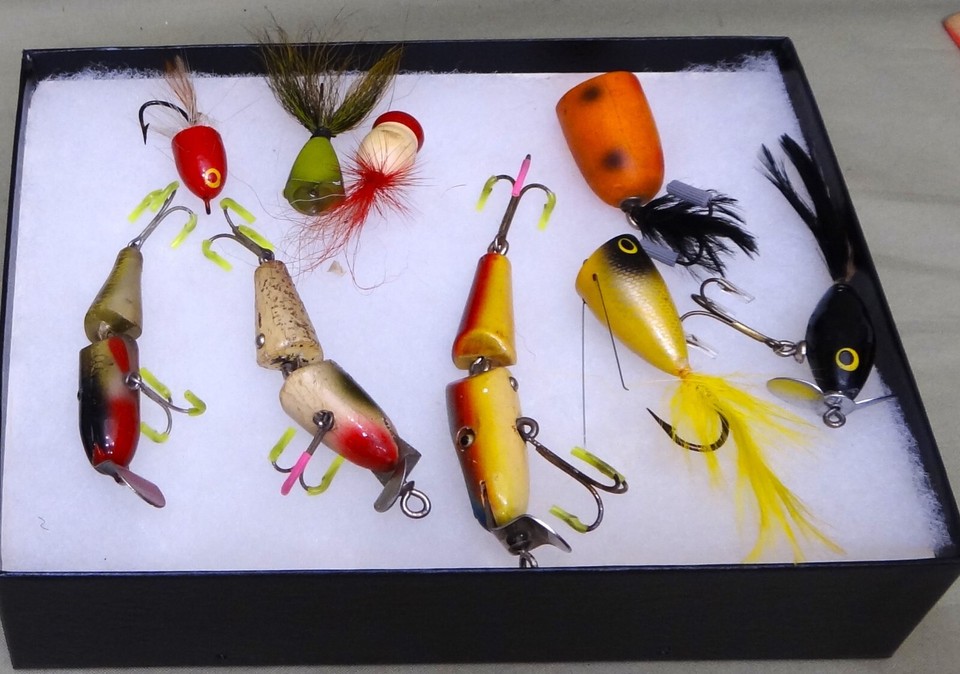 Lot of 9 Creek Chub, Heddon and Other Fly & Pan Fish Fishing Type ...