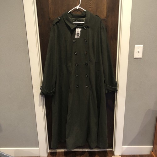 Torrid Military Green Button Long Flare Heavy Classic Coat Plus Coat 6X ...