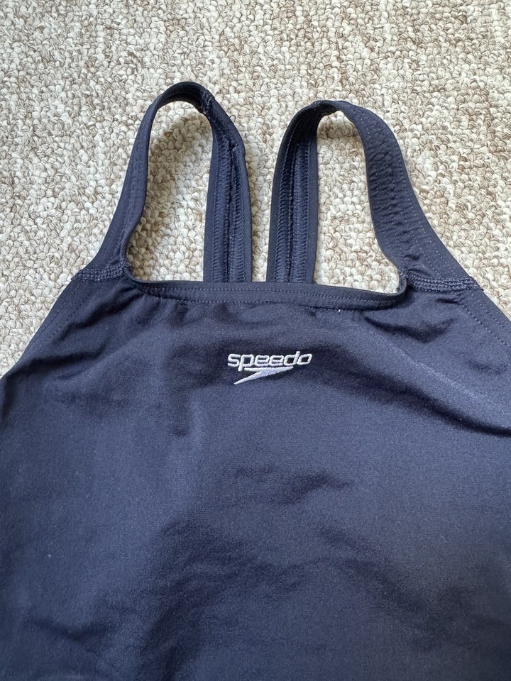 Girls Navy Speedo Racing Back Swimsuit Endurance Ages 11-12 | eBay