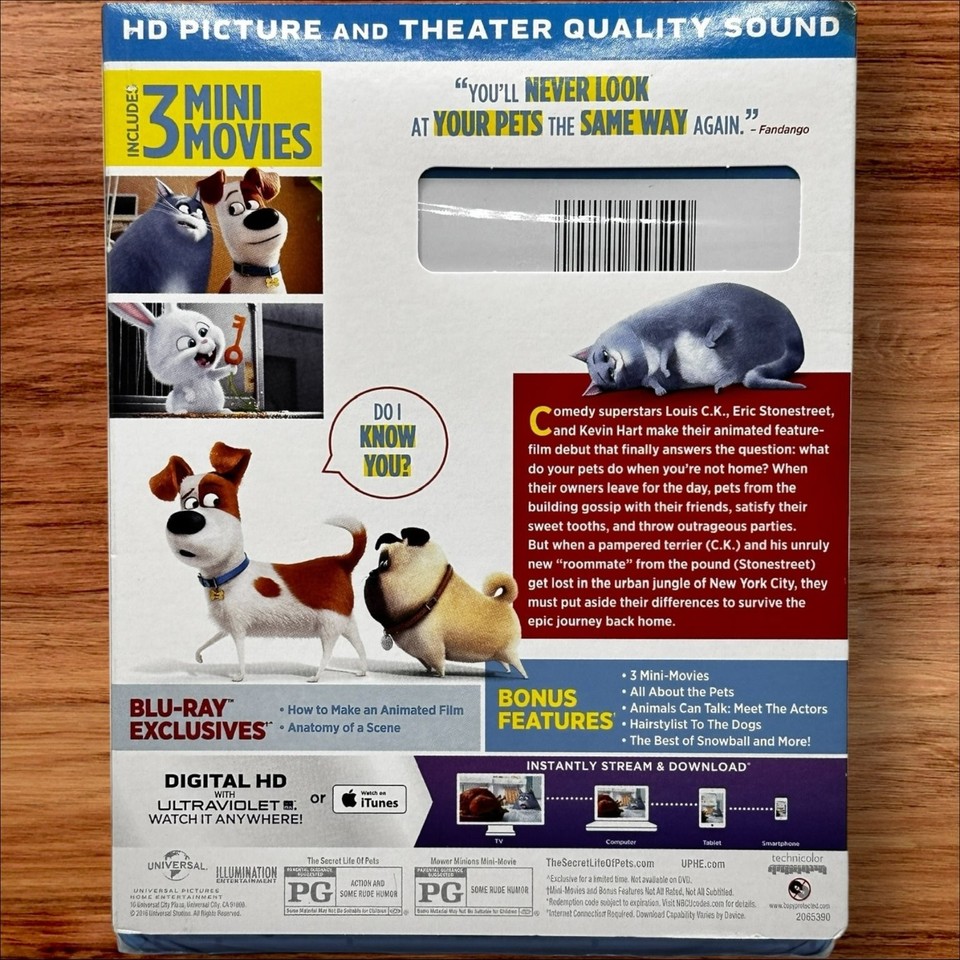 The Secret Life of Pets Blu-ray DVD 2016 Illumination 3 Mini Movies | eBay