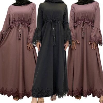Women Muslim Maxi Dress Dress Abaya Islamic Long Robe Loose Caftan ...