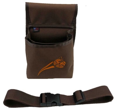 CANVAS SHOTGUN SHELL POUCH Skeet Sporting Clays Trap BROWN Clay Design ...