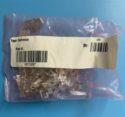 100x 1287 KEYSTONE TAB TERMINAL CONN QC TAB 0.250 6.35mm SOLDER KEY1287 ...