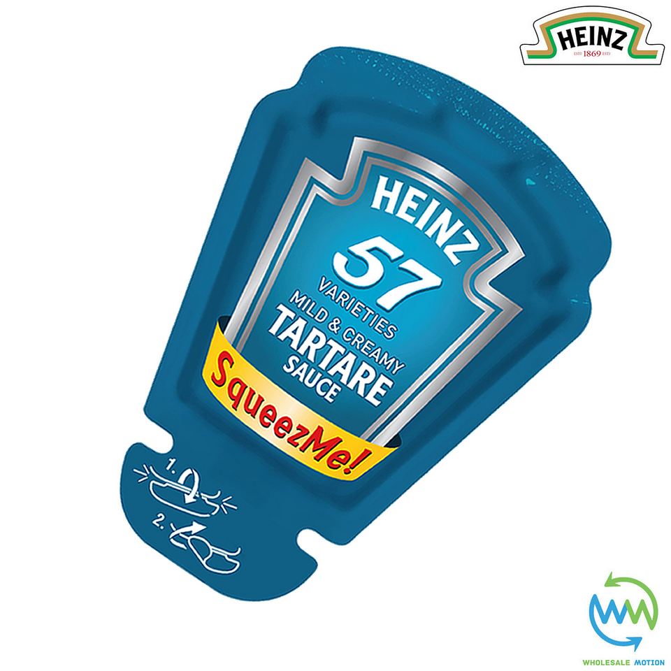 HEINZ TARTARE SAUCE SqueezMe 26ml PACKS Individual Single Portion ...