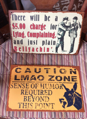 Warning LMAO Zone Donkey No Complaining Office Lunch Room Metal Signs ...