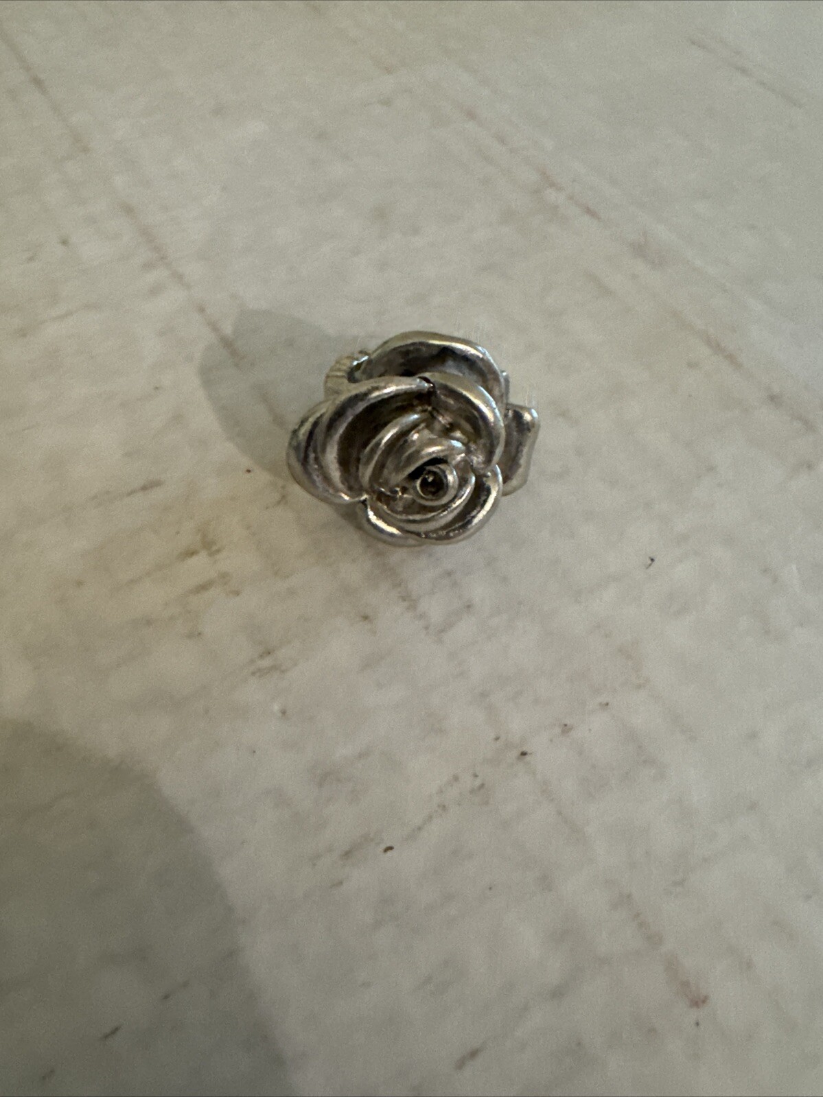 Vintage Romantic Rose Fashion Ring Cast Silver-tone F… - Gem