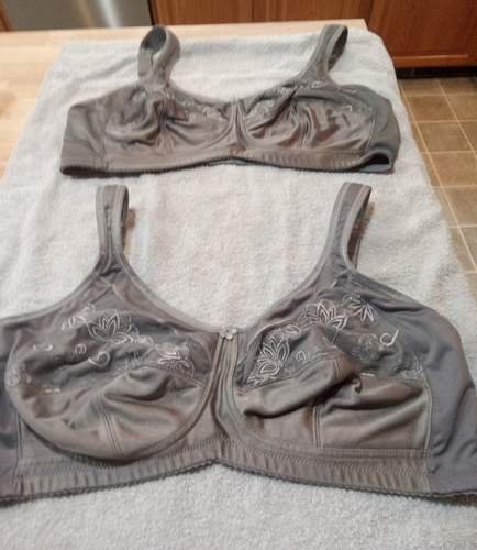 LOT of 2 ABC Mastectomy Bra Style 511 Size 46DD Grey !!!FREE SHIPPING ...