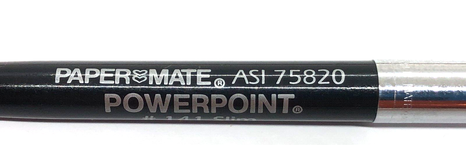 Paper Mate Powerpoint Black and Chrome Slim Grip Ball Pen # 141 Sales ...