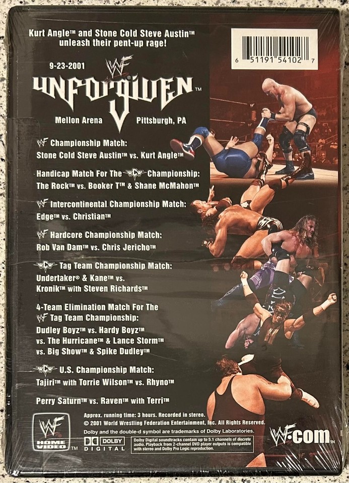 WWF WWE - Unforgiven 2001 Brand New Wrestling DVD Sealed 651191541027 ...