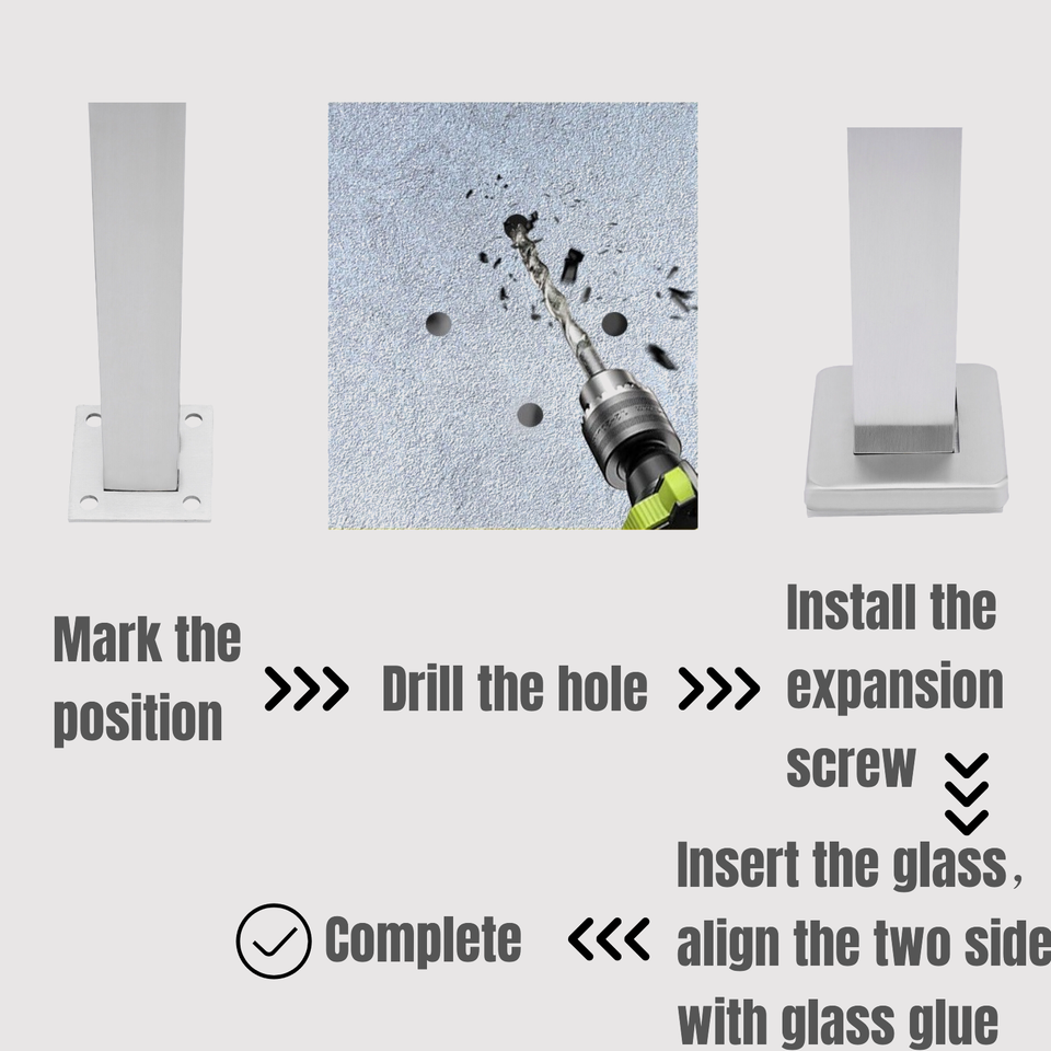 Glass Railing Corner Post Stainless Steel Balustrade for Balcony Deck ...