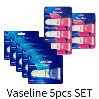 Vaseline Intensive Care Lip Essence 10ml 5pcs Petroleum Jelly Cherry ...