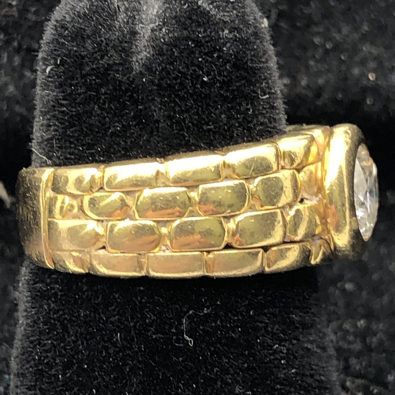 18K Yellow Gold 0.75CTW Solitaire (VS; F) Antique Handmade Unisex Ring ...