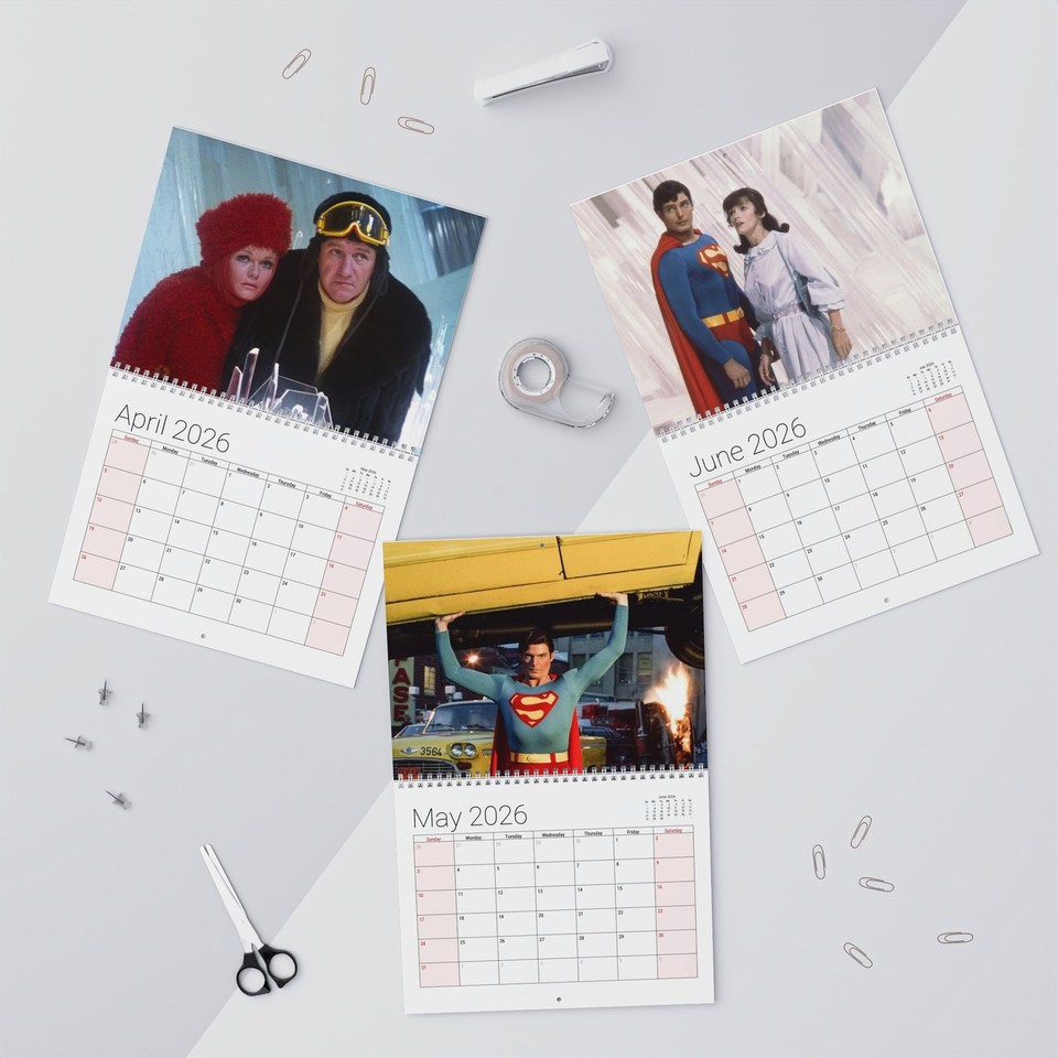 Superman Movies 2026 Wall Calendar - Christopher Reeve, Monthly ...