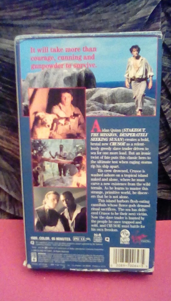 Crusoe RARE Virgin Vision (1989) VHS thriller Aidan Quinn flesh-eating ...