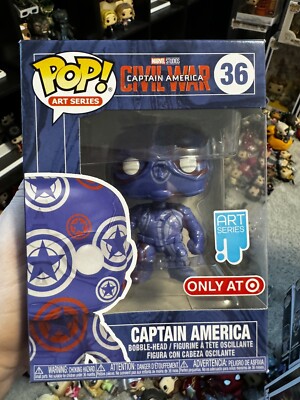 Funko POP! #36 Captain America (Art Series, Target Exclusive, Civil War ...