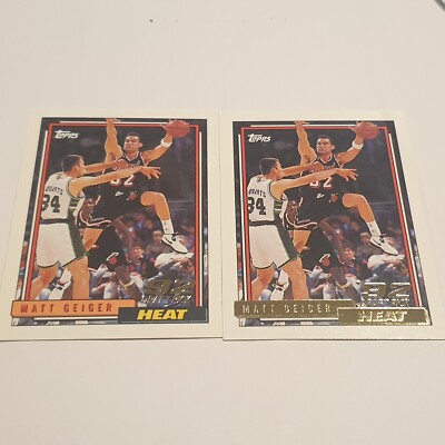 1992-93 Topps Matt Geiger 2 X RC cards Base & Gold - Miami Heat | eBay ...