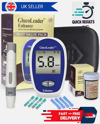 HMD Glucoleader Blood Glucose Monitor Kit w/50 Strips, 50 Lancets | eBay UK