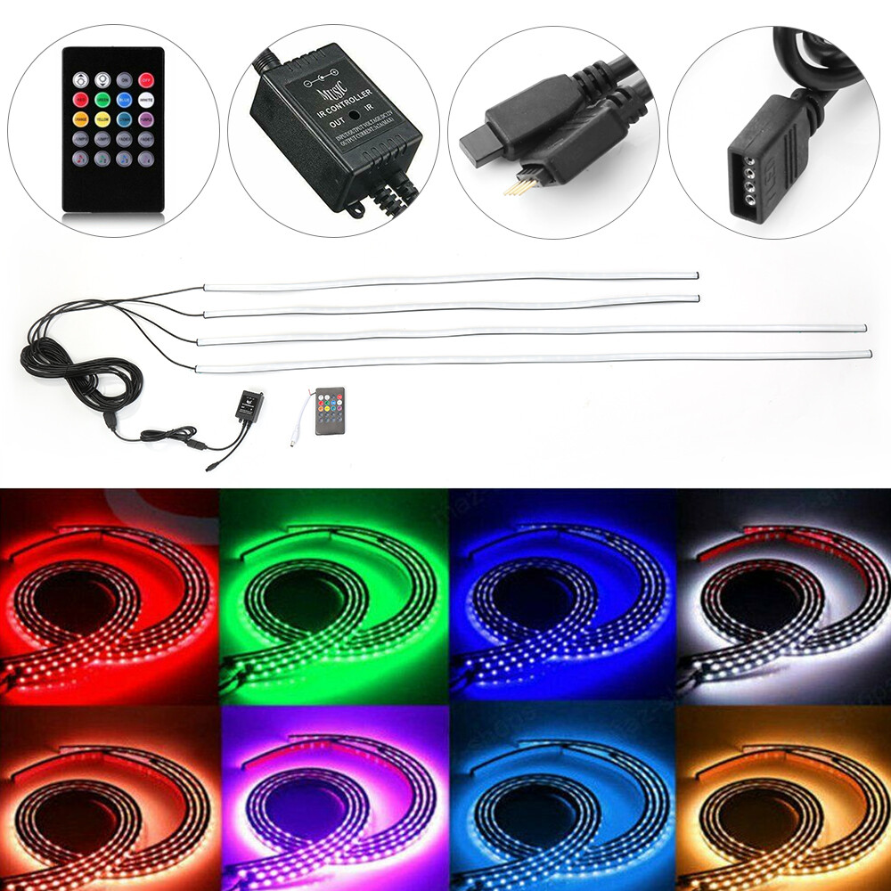 LED LIGHT STRIPS CAR TRUCK UNDERBODY UNDER GLOW NEON WATERPROOF RGB 36 ...