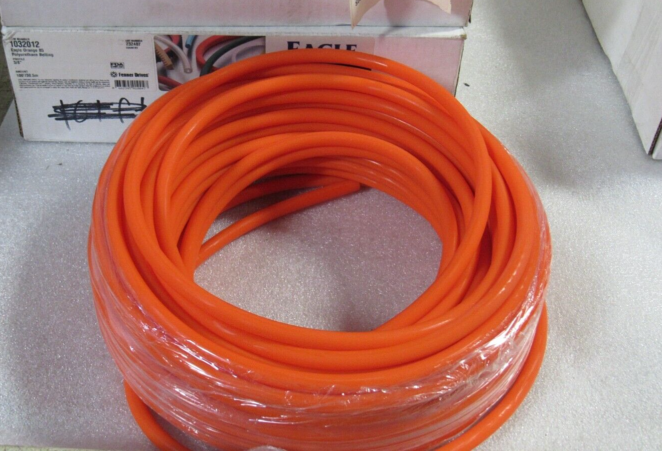 NEW EAGLE ORANGE 85 POLYURETHANE BELT BELTING 1032012 3/8" 100' FT | eBay